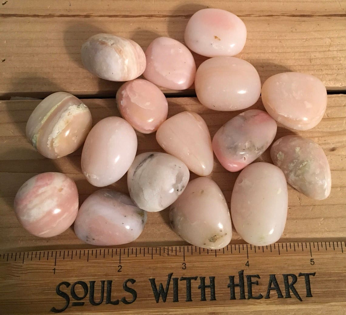 Pink Opal Beautiful Tumbled Stones Healing Stones Healing | Etsy
