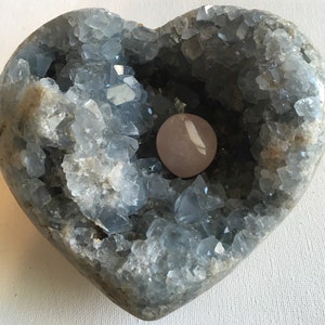 Celestite Large Crystal Cluster Heart,geode Heart, Healing Crystals and ...