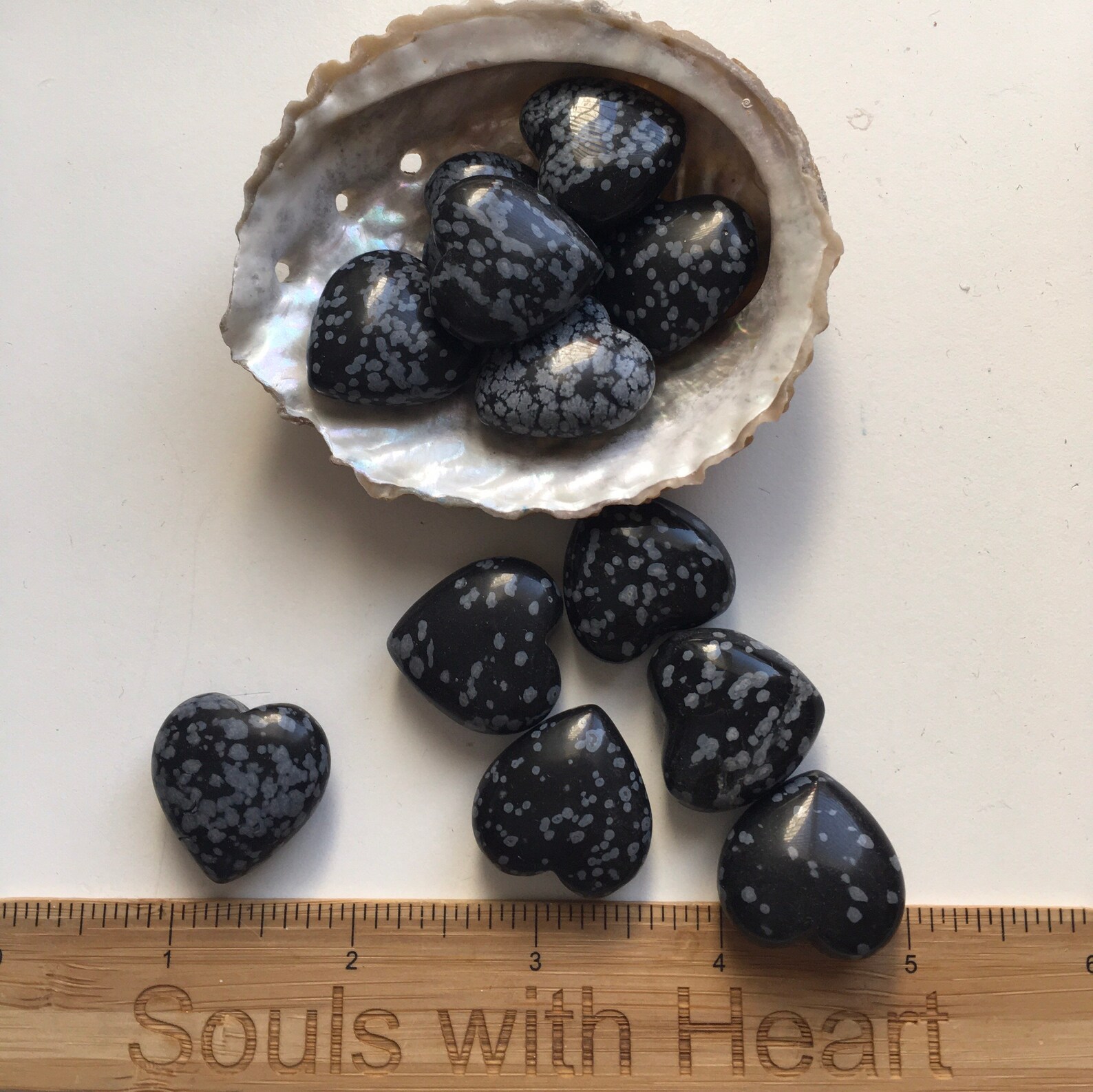 Snowflake Obsidian Tiny Gemstone Puffy Heart Purity Stone - Etsy
