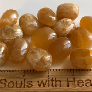 Honey Calcite Tumbled Stone, Golden Honey Calcite, Citrine Color ...