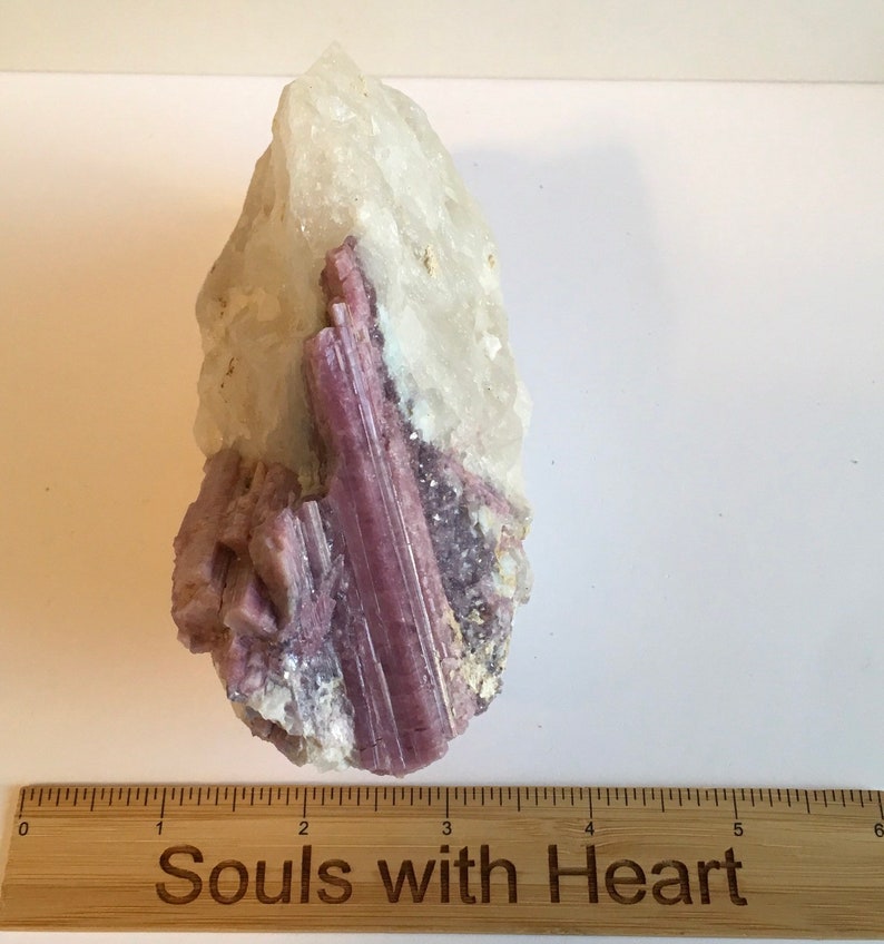 Rubellite Pink Tourmaline With Lepidolite Quartz: Namibia Display Stone ...