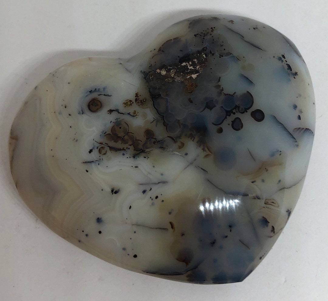 Dendrite Agate Fugere Crystal Polished Heart, Stone of Plenitude and ...