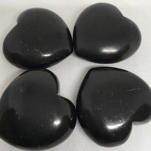 Shungite Puffy Gemstone Heart, Healing Stones, Healing Crystal, Chakra ...