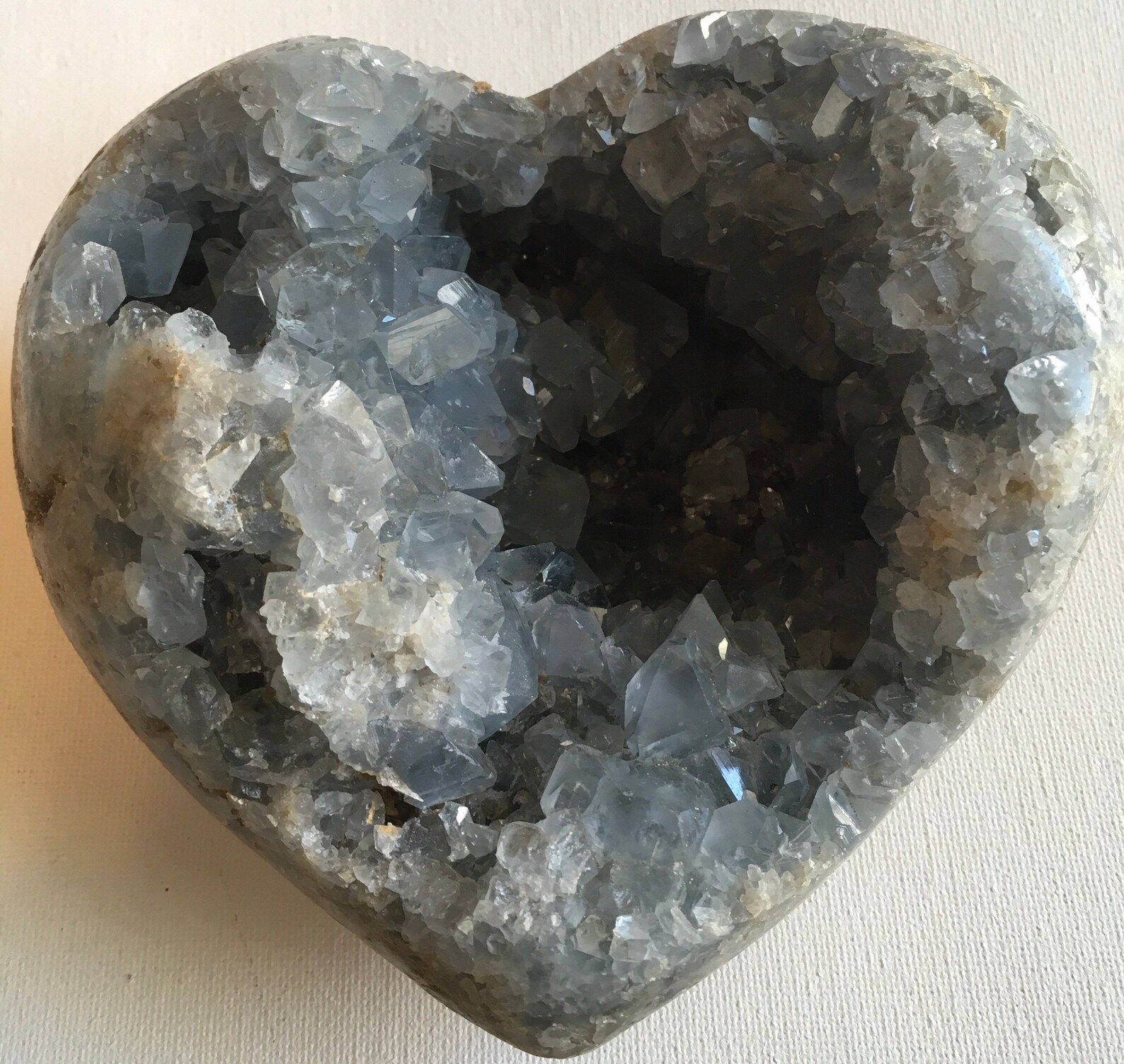 Celestite Large Crystal Cluster Heartgeode Heart Healing - Etsy