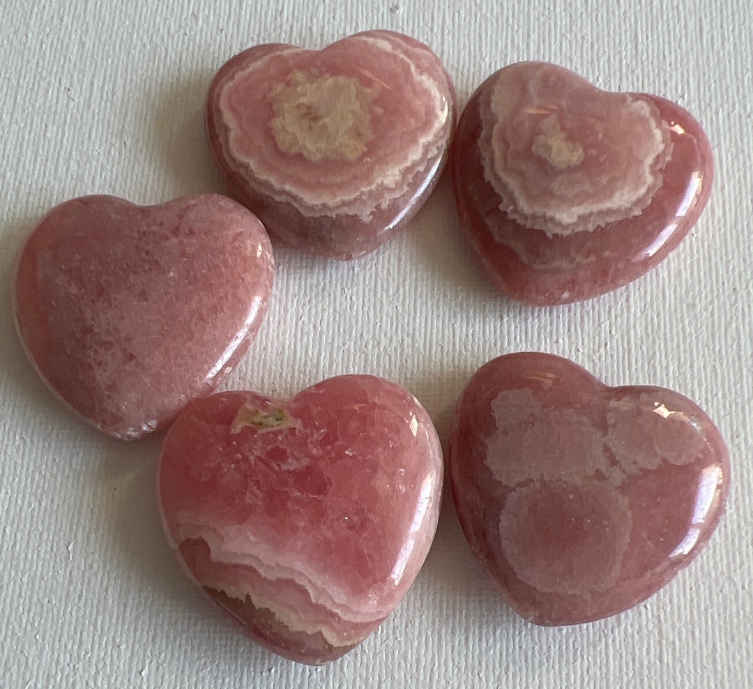 Rhodochrosite Pocket Heart (20mm) Rhodochrosite A-AA Tiny Gemstone ...