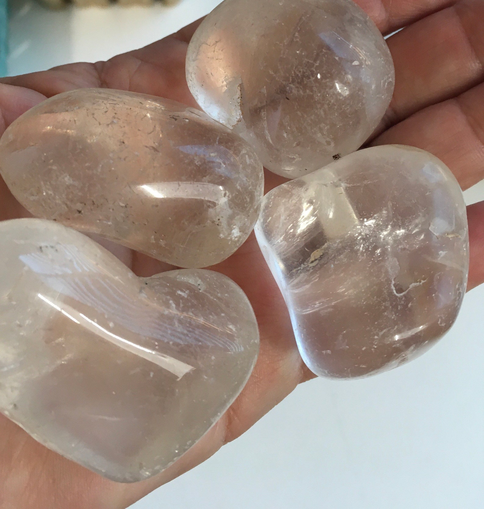 Clear Quartz Large Smooth Stone Palm Stone Healing Stone - Etsy