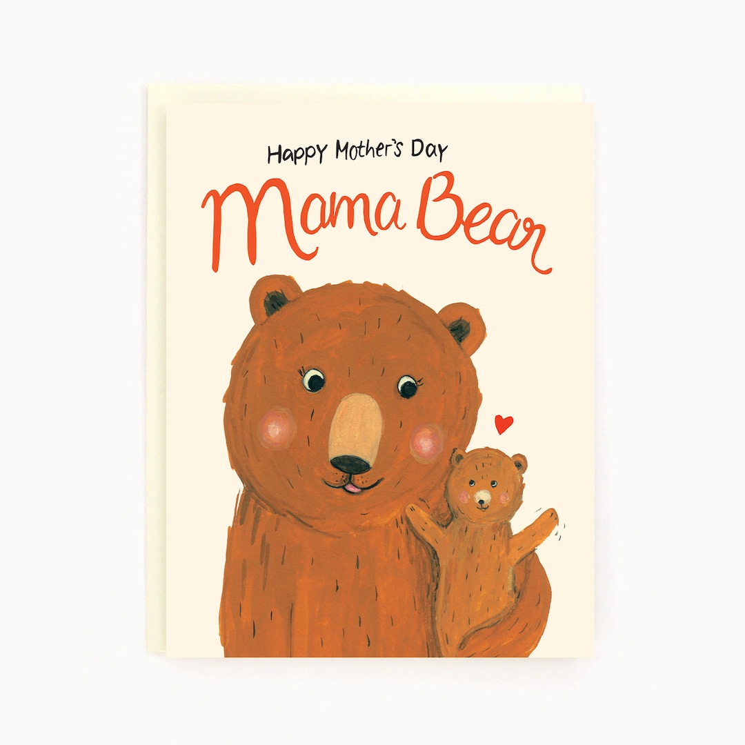 Happy Mothers Day Mama Bear Mama Bear Mothers Day Greeting Card Etsy