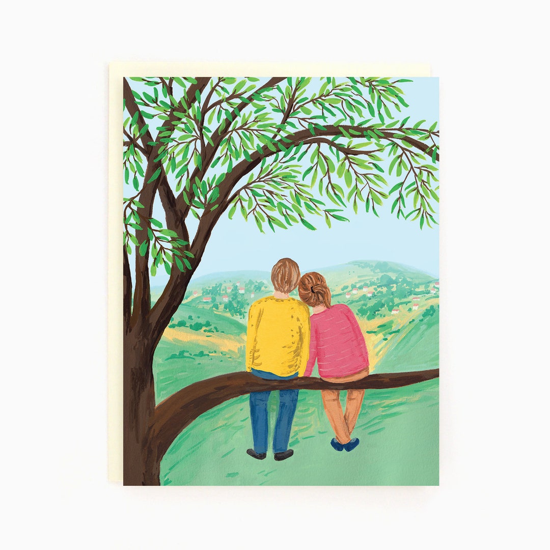 Couple in Tree - Love Tree - Love/valentine/anniversary Card - Etsy