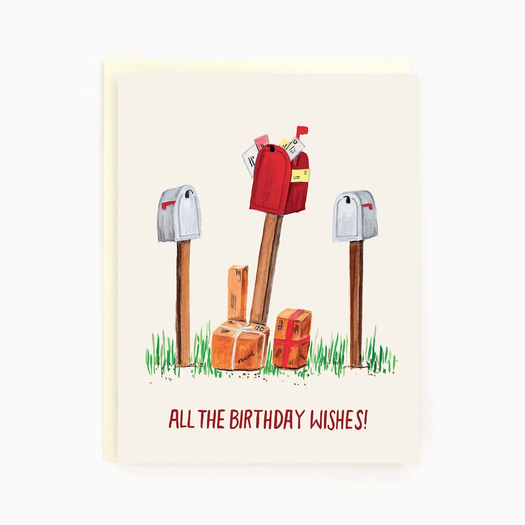 All the Birthday Wishes Birthday Mailboxes Birthday Greeting Card - Etsy