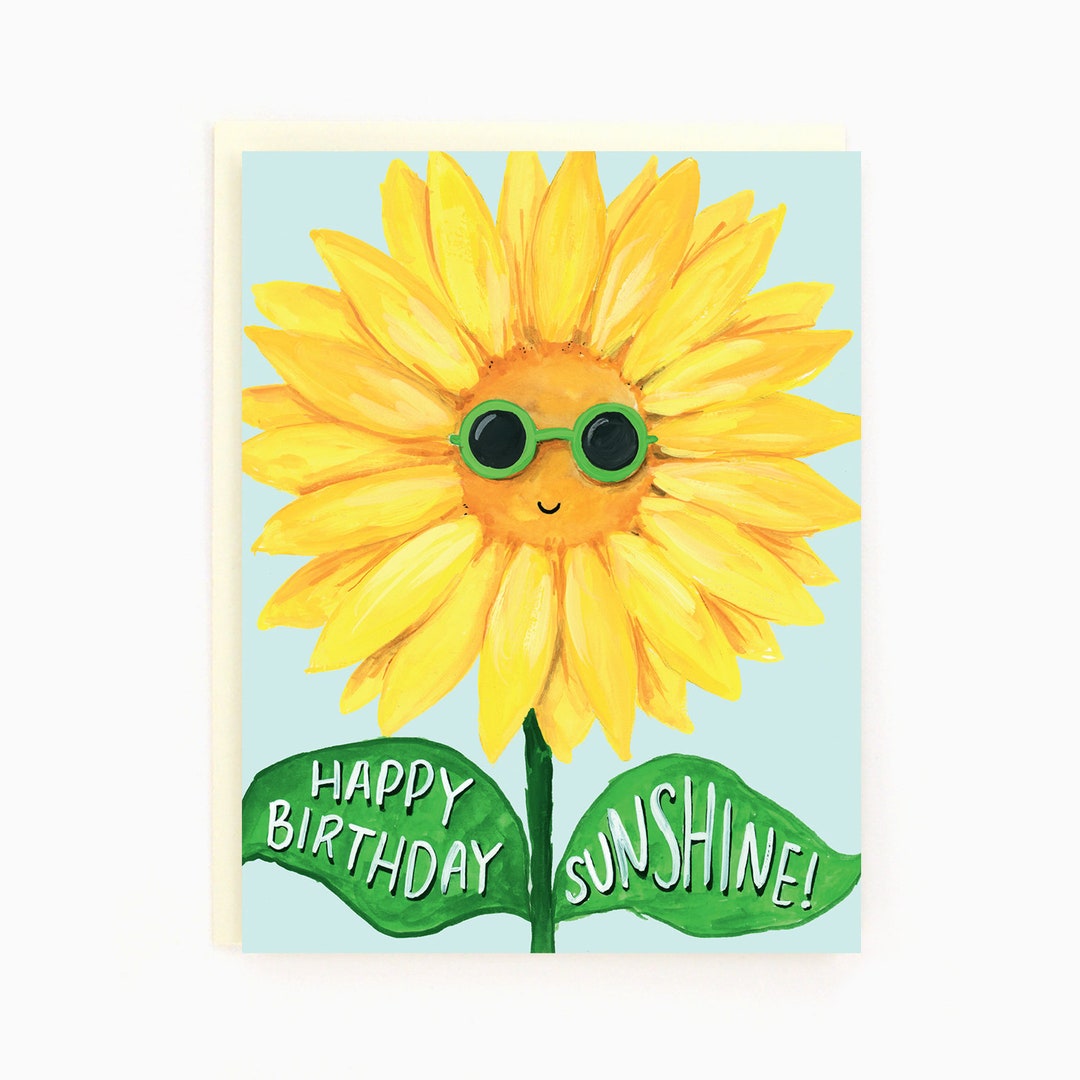 Happy Birthday Sunshine! - Birthday Sunflower - Birthday Card - Etsy