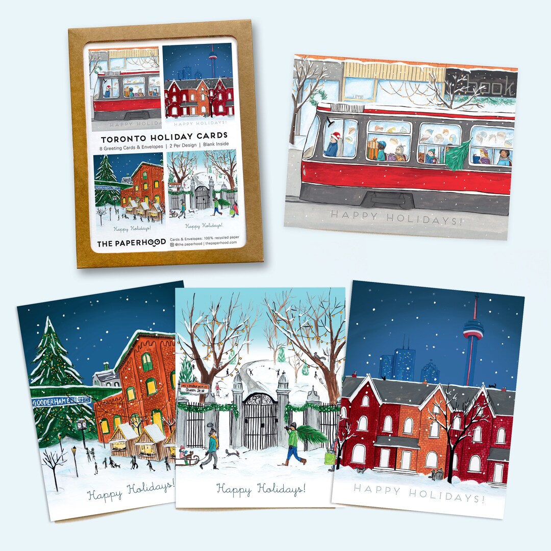 Assorted Set of 8 'toronto-themed' Greeting Cards - Holiday Cards - Etsy