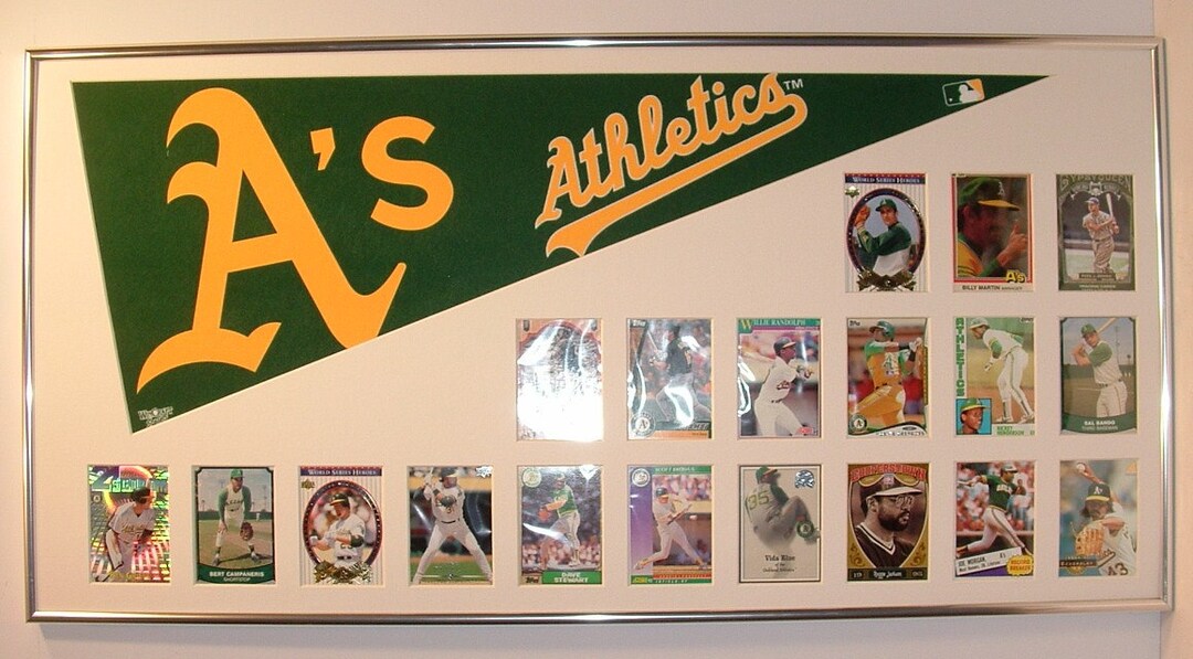 Oakland A's Baseball Pennant & Cards Retrospective...custom Framed ...