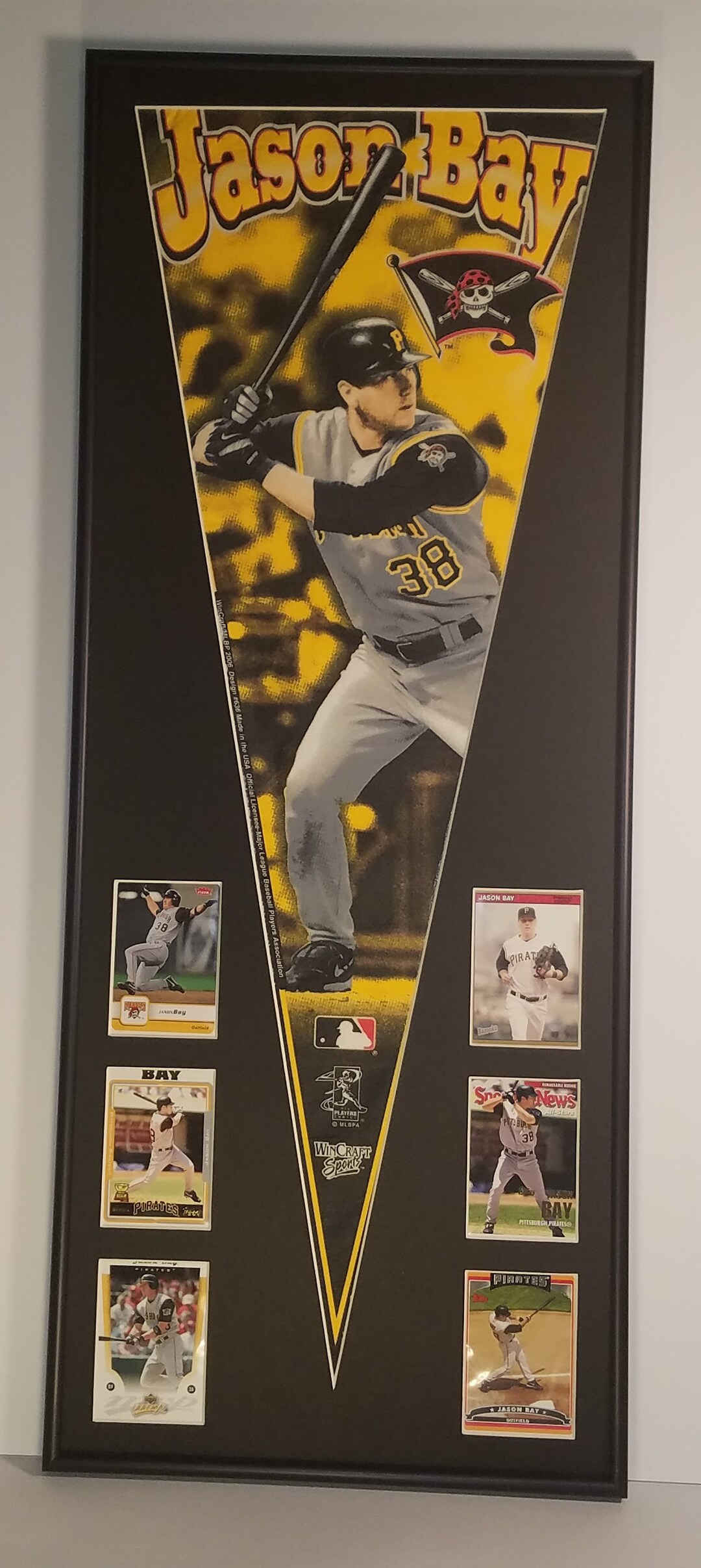Jason Bay Pittsburgh Pirates Pennant & Baseball Card Collage...custom ...