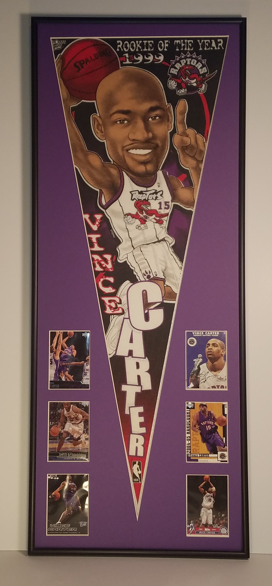 Toronto Raptors 1999 Rookie of the Year, Vince Carter Pennant & Cards ...