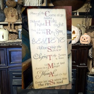 Christmas Saying Christmas Primitive Sign - Etsy