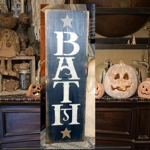 Bathroom Stars Primitive Sign - Etsy