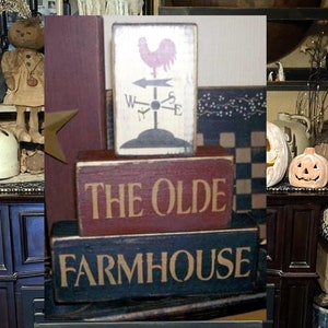 The Olde Farmhouse Blocks Primitive Sign - Etsy