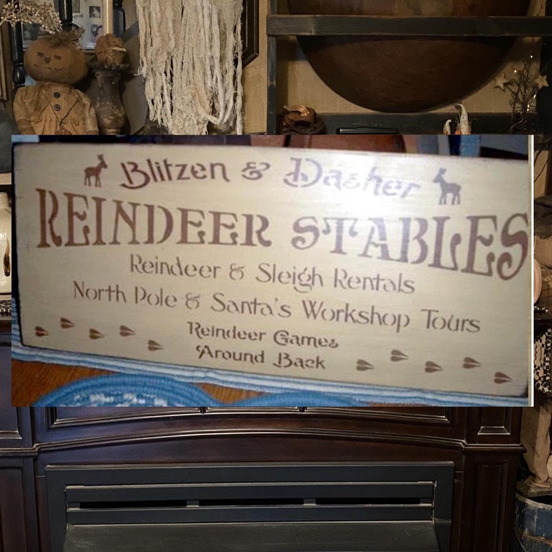 Reindeer Sign - Etsy
