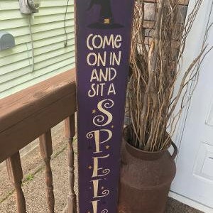 Come Sit Spell Witch Porch Primitive Sign - Etsy
