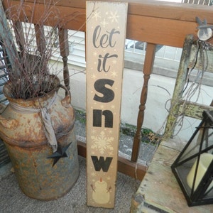 Let It Snow Vertical Primitive Sign - Etsy