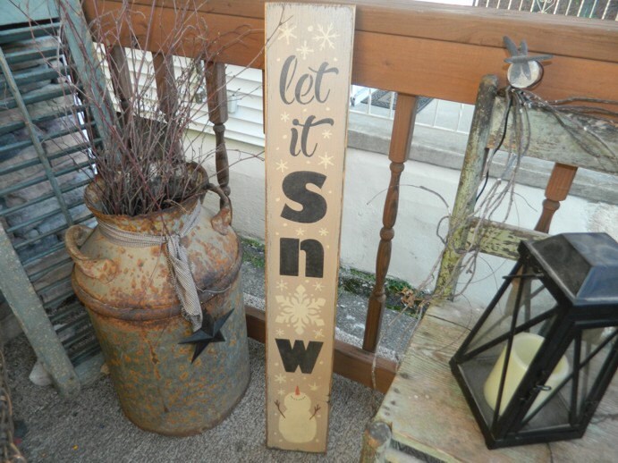 Let It Snow Vertical Primitive Sign - Etsy