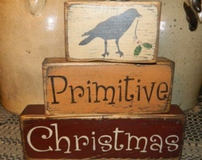 Primitive Christmas Primitive Block Sign - Etsy