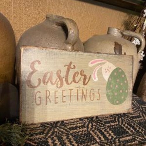Hoppy Easter Vertical Porch Primitive Sign - Etsy
