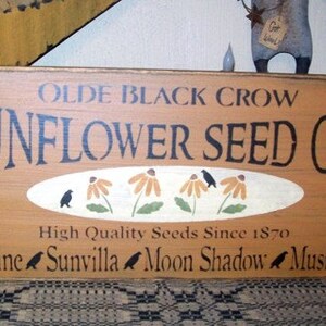 SUNFLOWER SEED CO. Primitive Sign - Etsy