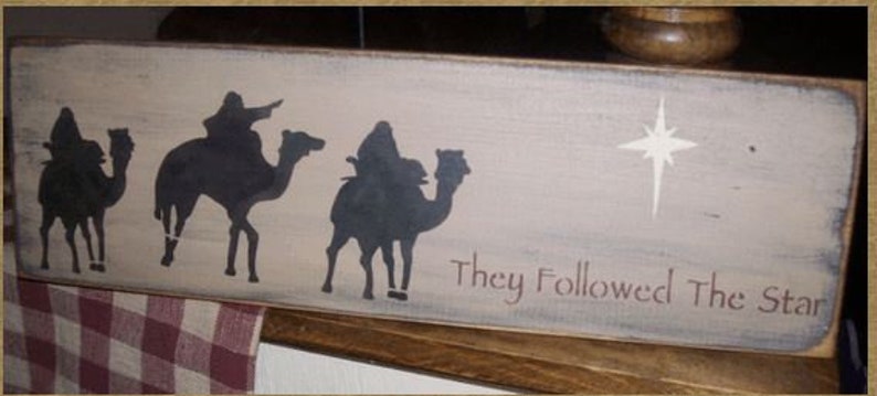 They Follow the Star Jesus Christmas Primitive Sign - Etsy