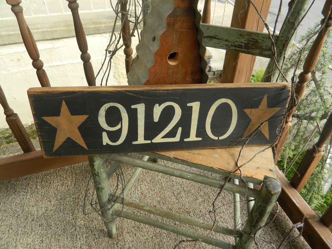 Primitive Custom Address Plate Wood Wooden Stars - Etsy