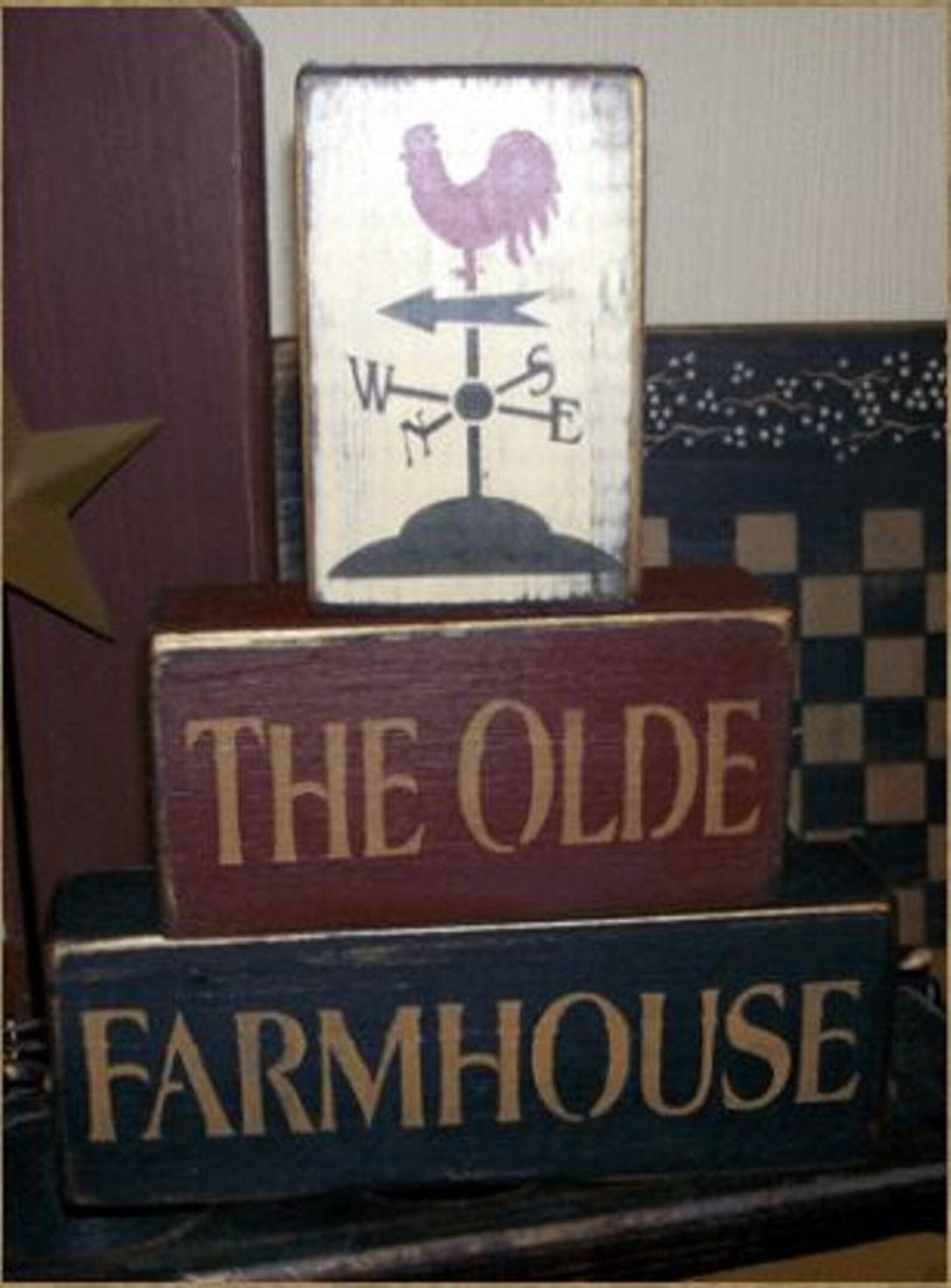 The Olde Farmhouse Blocks Primitive Sign - Etsy