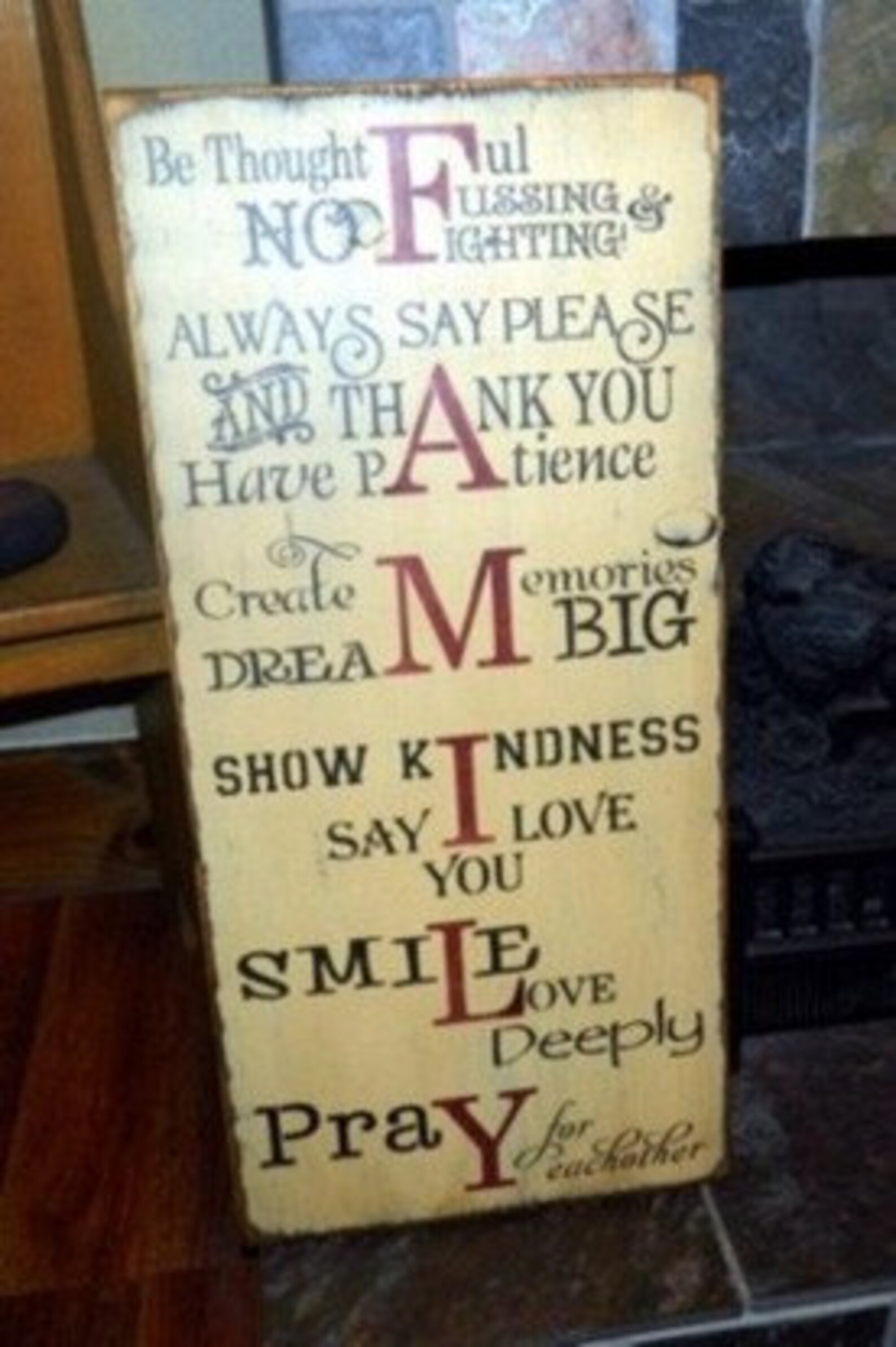 FAMILY VERTICAL Post Primitive Sign | Etsy