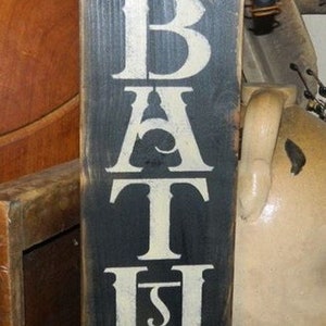 Bathroom Stars Primitive Sign - Etsy