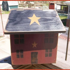 Primitive Wooden Wood Saltbox House Mailbox Mail Box Burgundy - Etsy