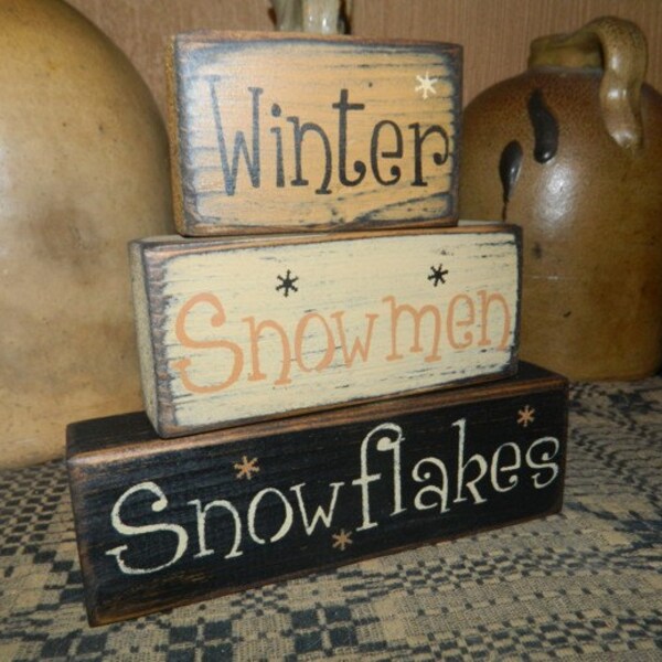 Primitive Snowmen - Etsy