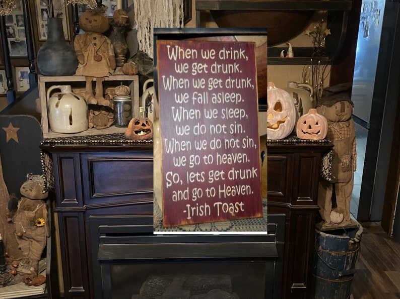 Irish Toast Heaven Primitive Sign - Etsy