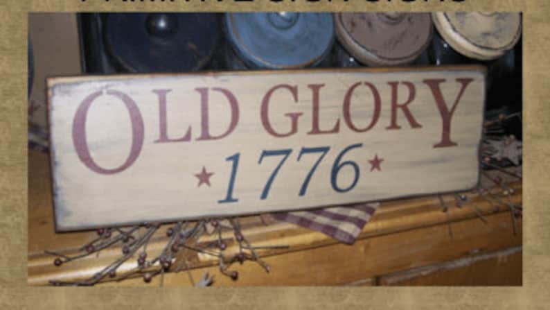 Old Glory 1776 Primitive Sign - Etsy