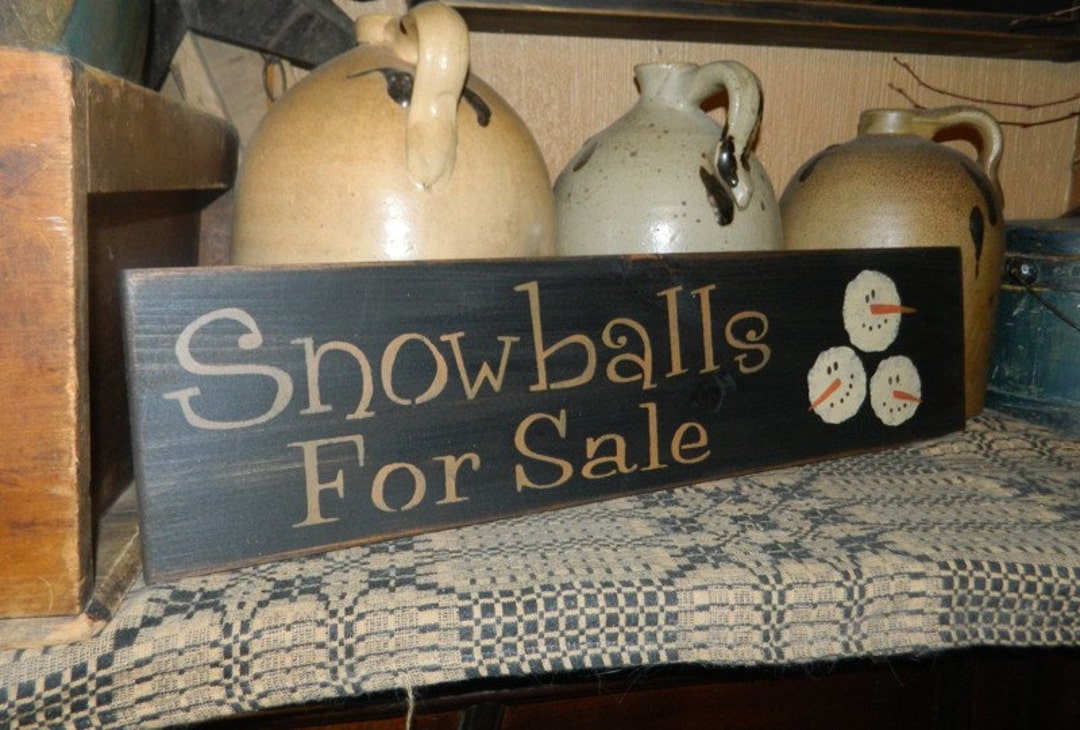 Snowballs for Sale Primitive Winter Sign - Etsy
