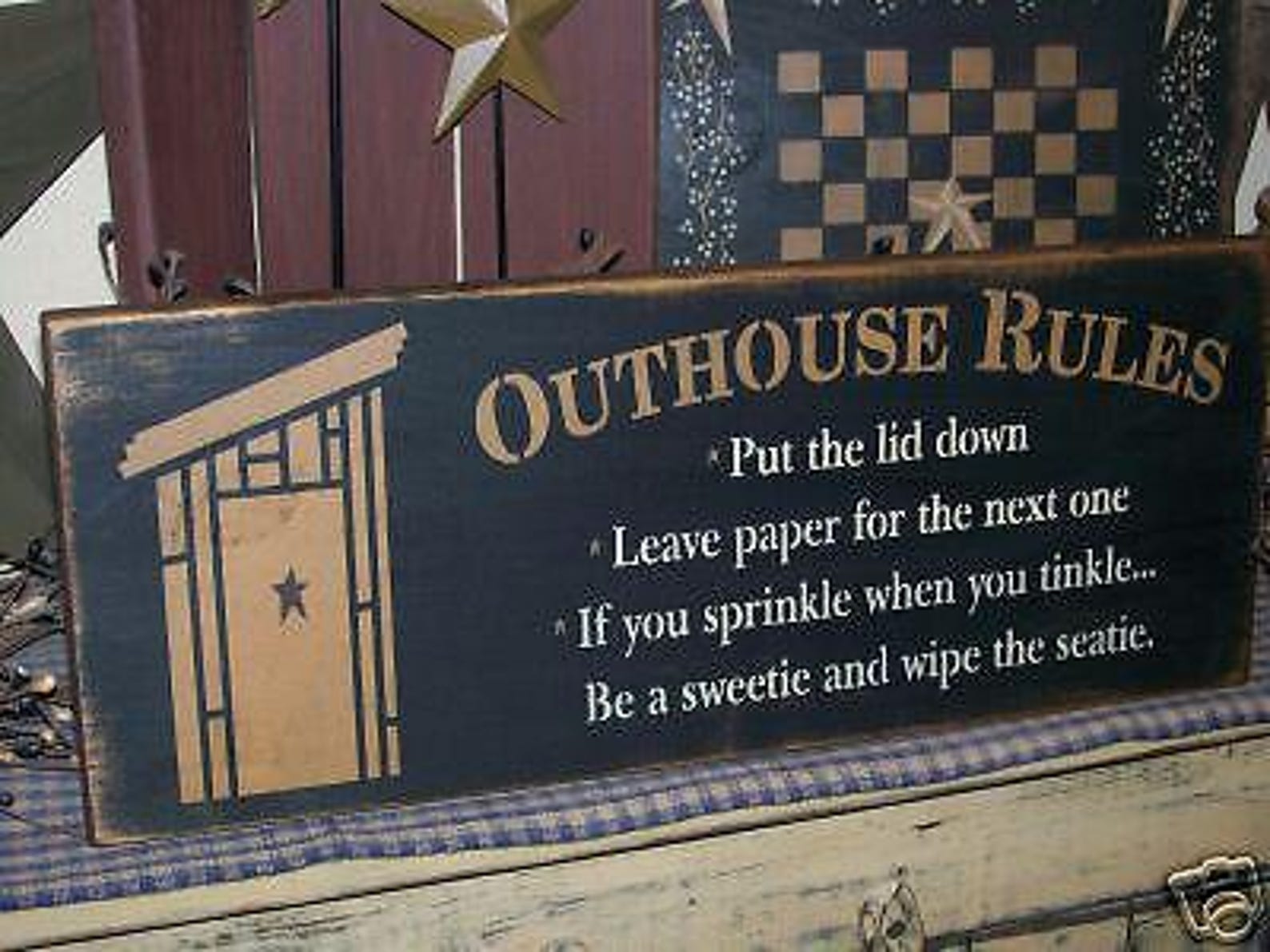 Outhouse Rules Primitive Sign - Etsy