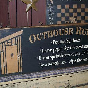 Outhouse Rules Primitive Sign - Etsy