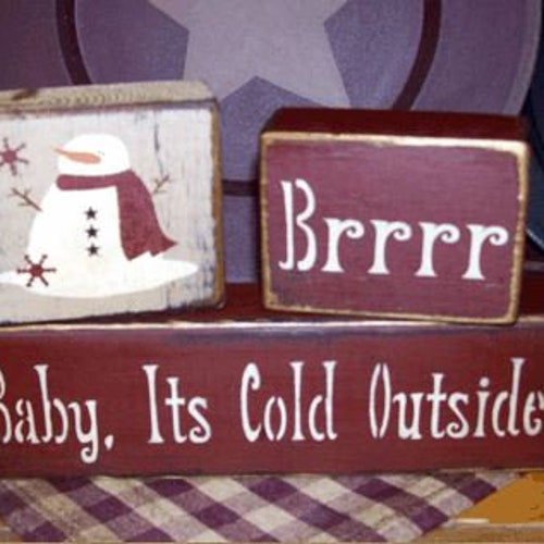 Brrrr Baby It's Cold Outside Snowman Block Sign - Etsy