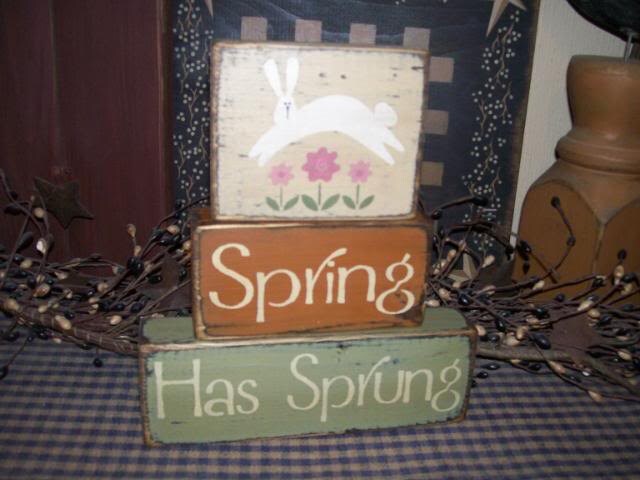 Spring Has Sprung Primitive Block Sign - Etsy