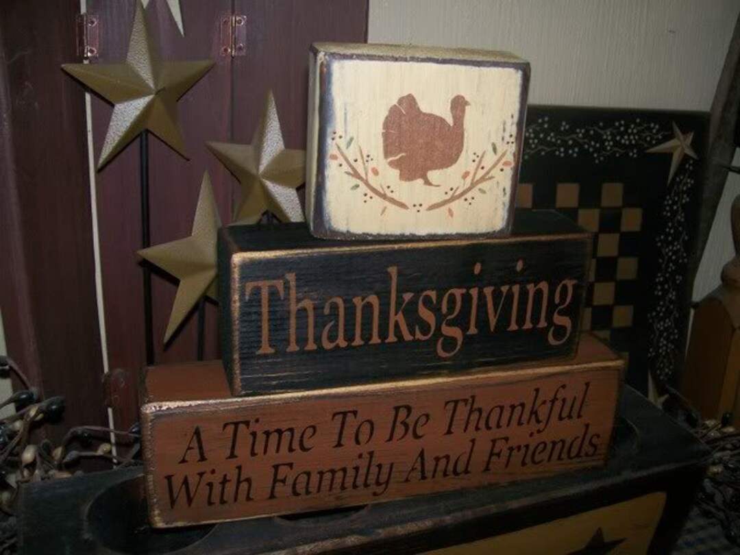 Primitive Block Sign Thanksgiving Saying - Etsy