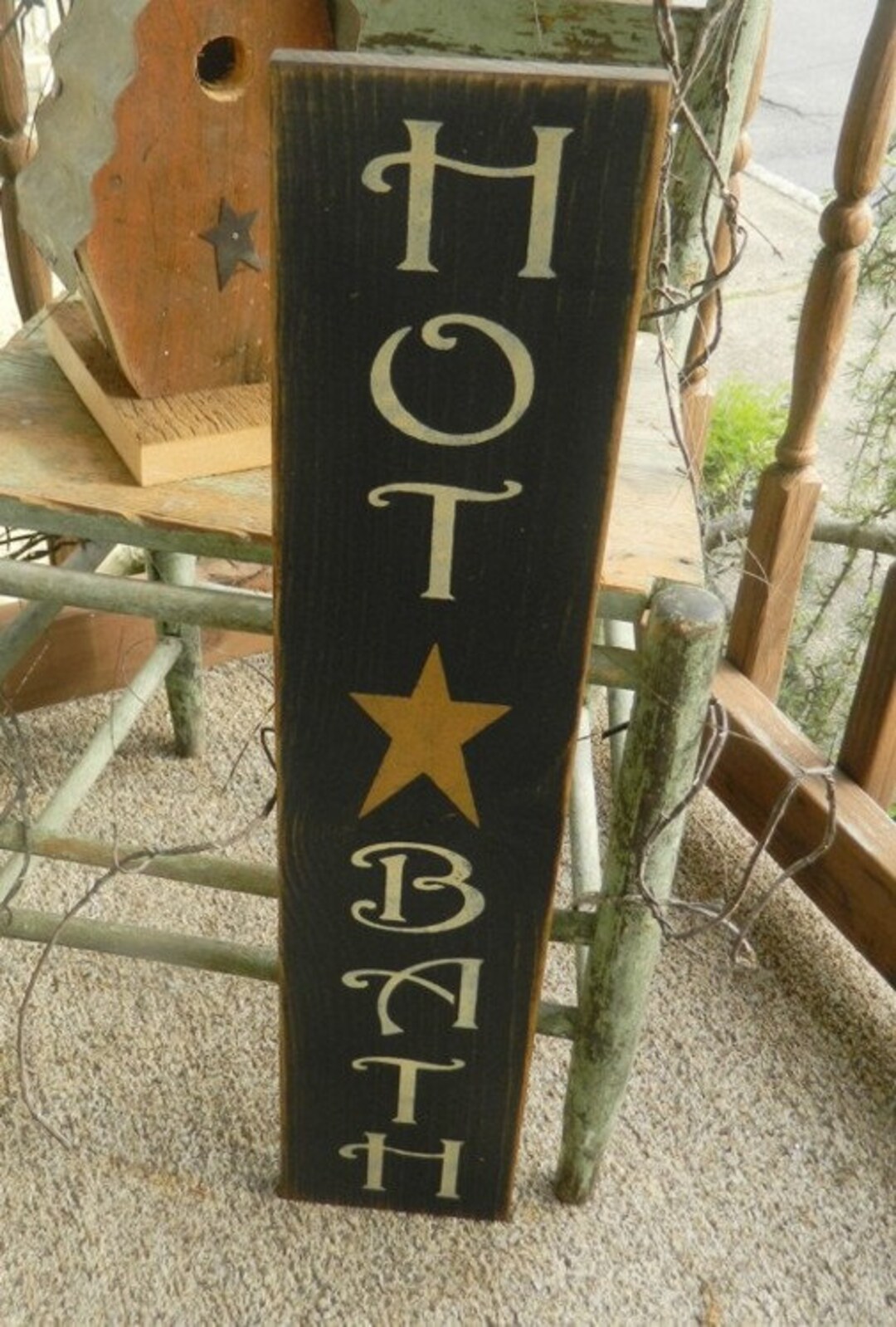 Hot Bath Starvertical Primitive Sign - Etsy
