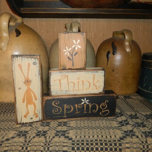 Snowman Primitive Block Sign | Etsy