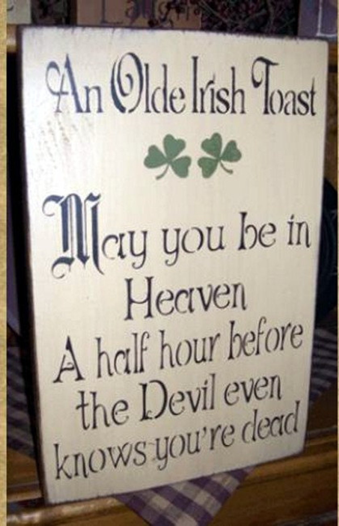 An OLD IRISH TOAST Primitive Sign - Etsy