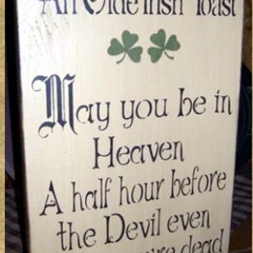 An OLD IRISH TOAST Primitive Sign - Etsy