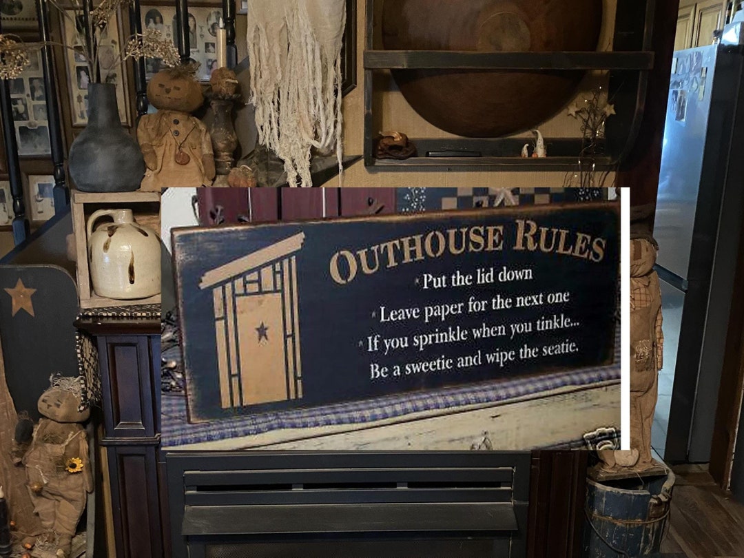 Outhouse Rules Primitive Sign - Etsy