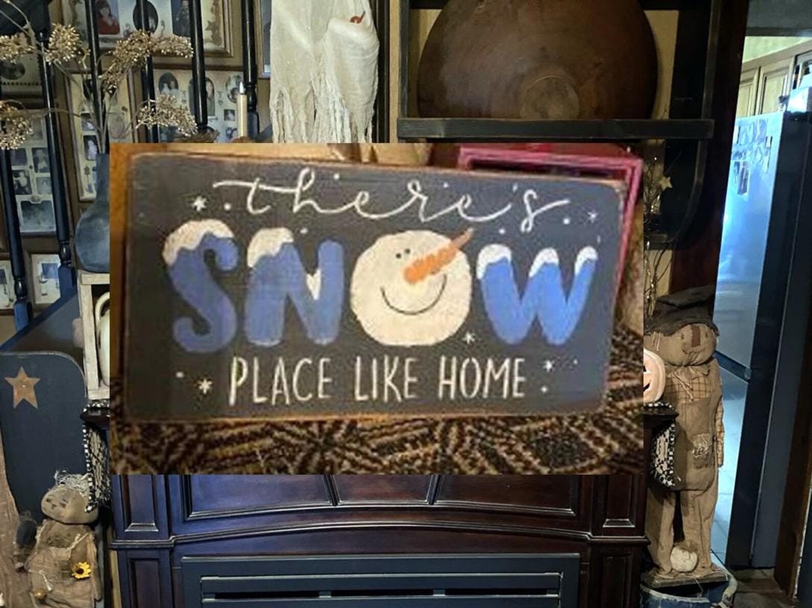 Snowplace Like Home Snowman Primitive Winter Sign - Etsy