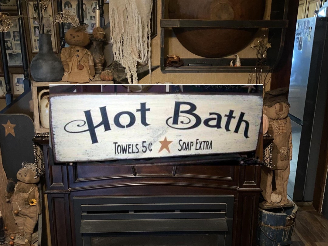 Hot Bath Stars Primitive Sign - Etsy